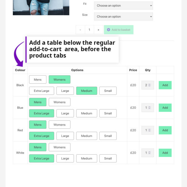 Variable Product Tables for WooCommerce - Power Plugins