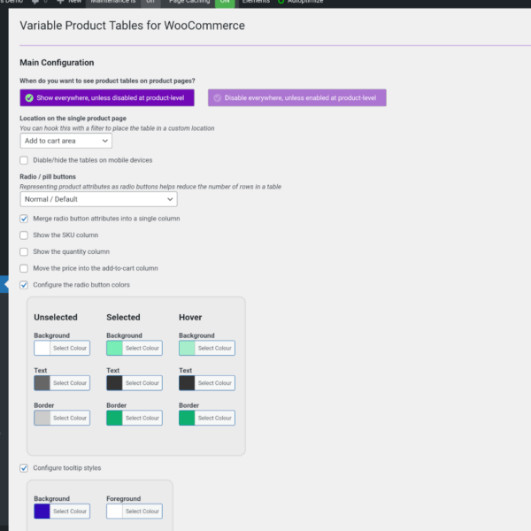 Variable Product Tables For Woocommerce Power Plugins 3077